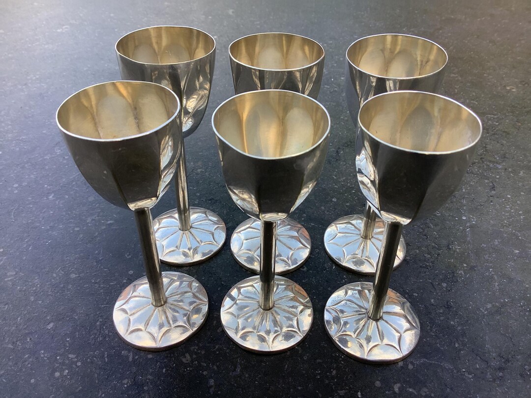 Silver Plated Drinking Cups, Set of 6, Art Deco. - Etsy