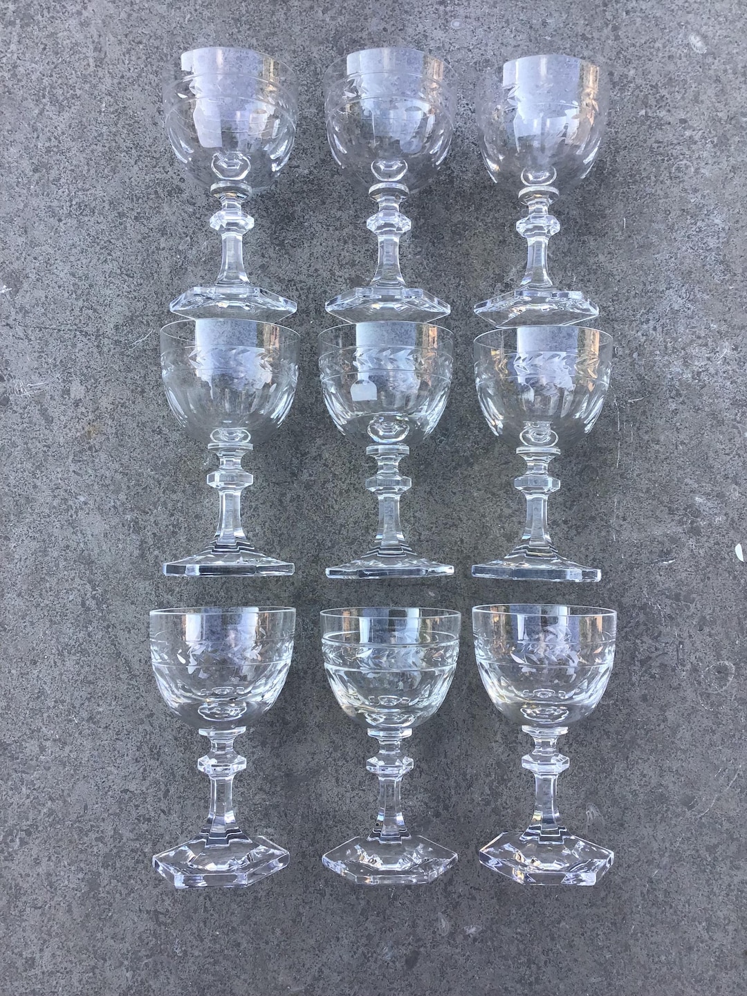 Villeroy & Boch Miss Desiree, Set of 9 Crystal Glasses. - Etsy