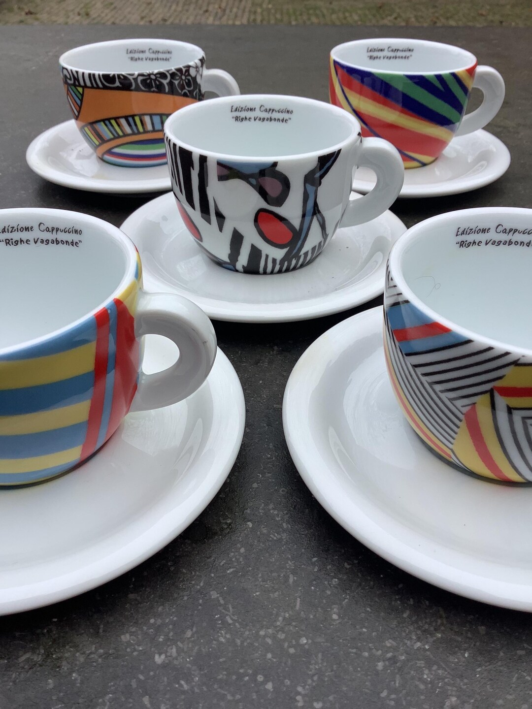 D,ancap Made in Italy Edizione Cappuccino Righe Vagabonde Set of 5 Cups ...