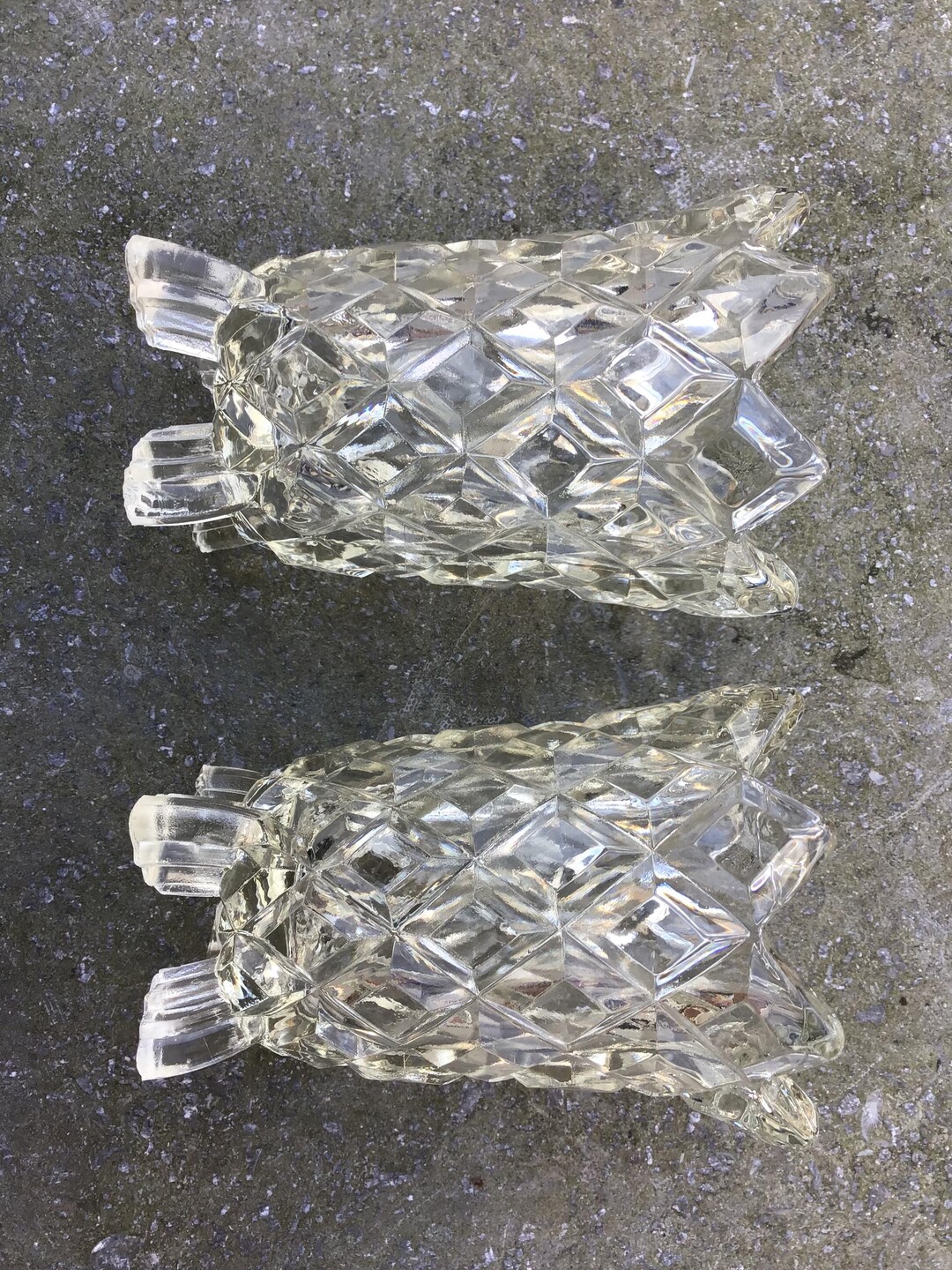 Set of 2 Salt Cellars, Cut Glass, Antique. - Etsy