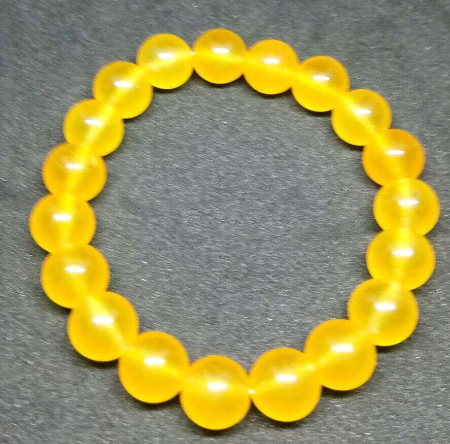 Yellow Agate Bracelet, Flash Good Luck, Crystal Chakra, 100% Natural ...