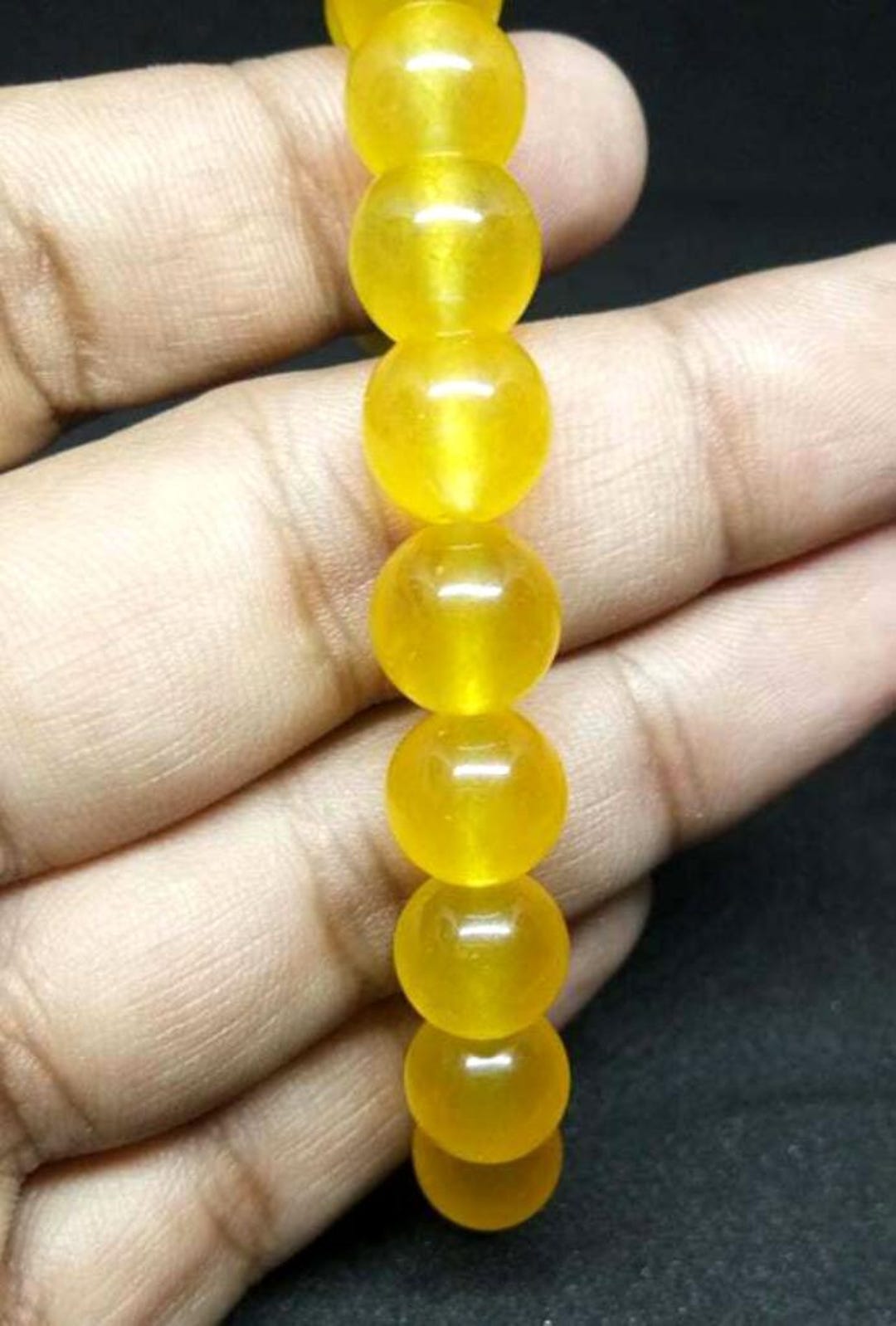 Yellow Agate Bracelet, Flash Good Luck, Crystal Chakra, 100% Natural ...