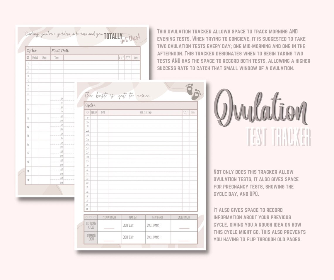Ovulation Tracker - Test Strip Tracker - Fertility Tracker - Etsy Canada