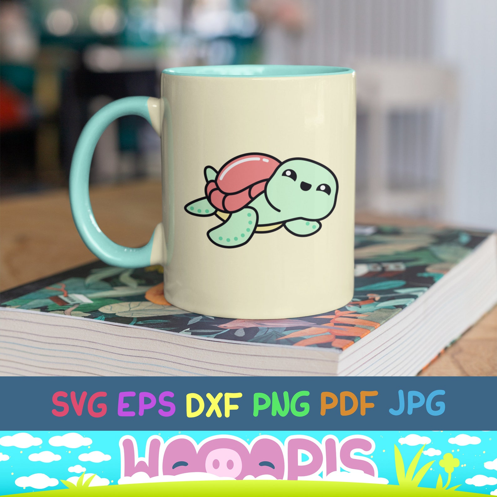 Happy Turtle Kawaii Sea Animal Cutting SVG File Including Layers Easy ...