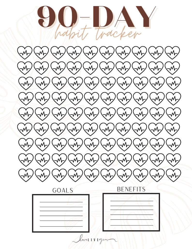 90-day Habit Tracker - Etsy
