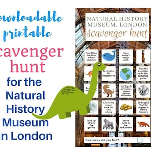 London Natural History Museum Scavenger Hunt Printable Instant Download ...