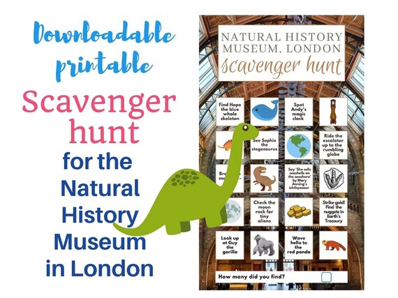 London Natural History Museum Scavenger Hunt Printable | Etsy
