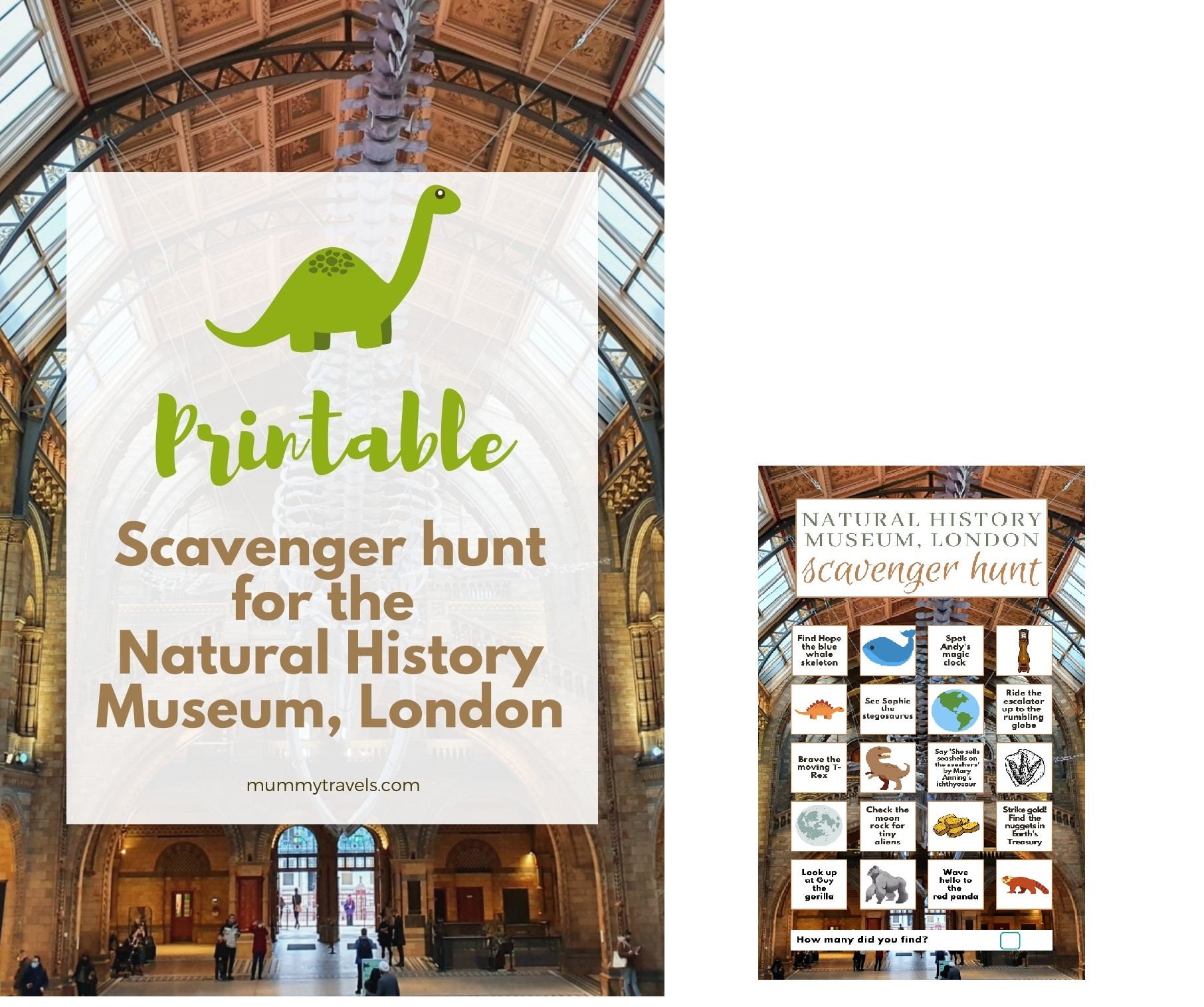 London Natural History Museum Scavenger Hunt Printable Instant Download ...