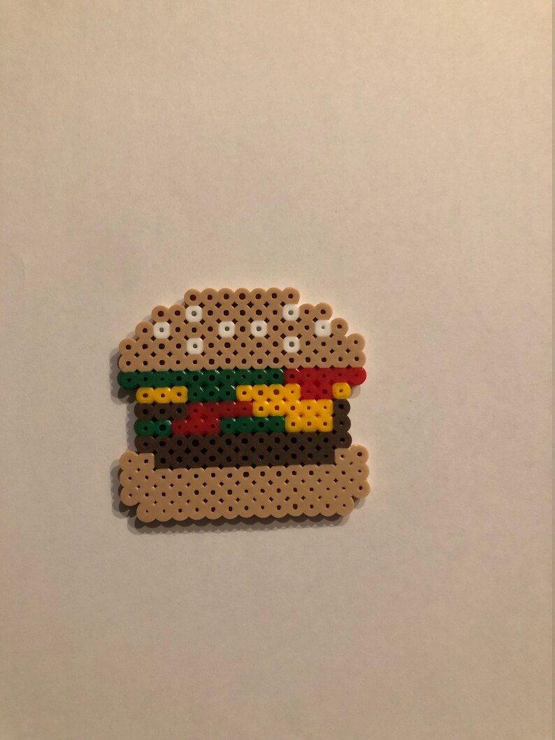 Pizza, Burger and Hot Dog Perler Bead - Etsy