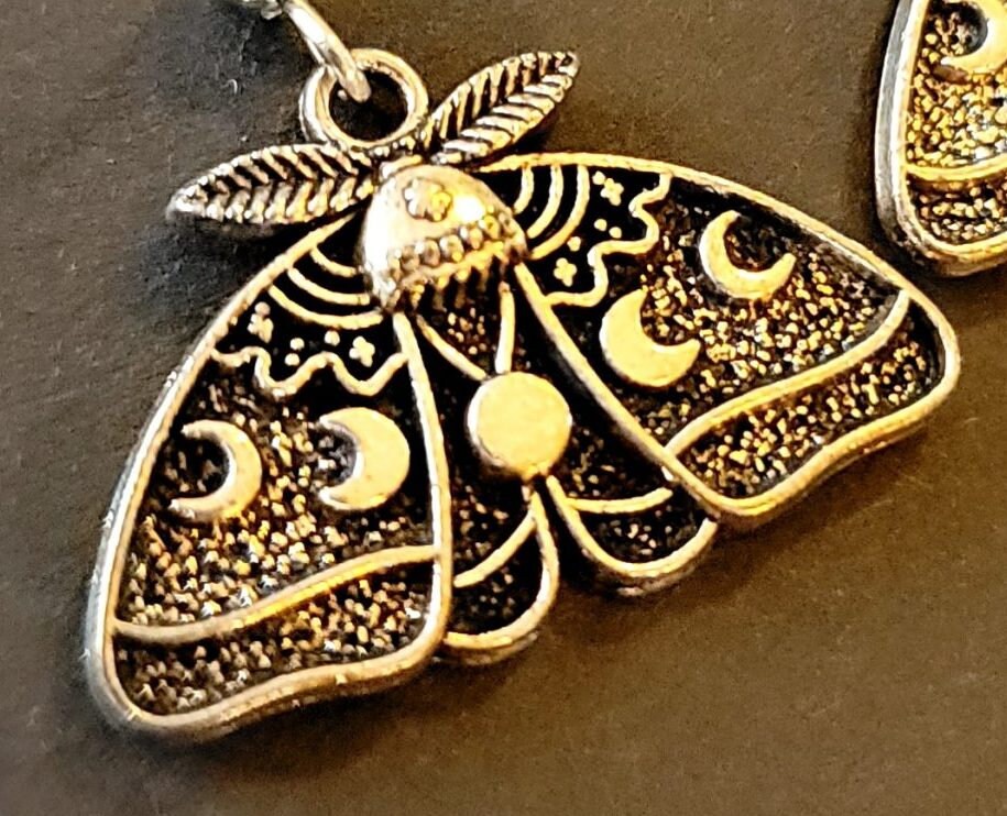 Moon Phases Moth Necklace - Memphis Miniatures - Jewelry Handcrafted in ...