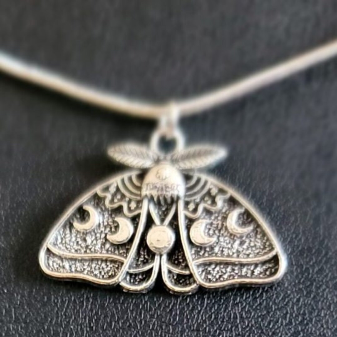 Moon Phases Moth Necklace - Memphis Miniatures - Jewelry Handcrafted in ...
