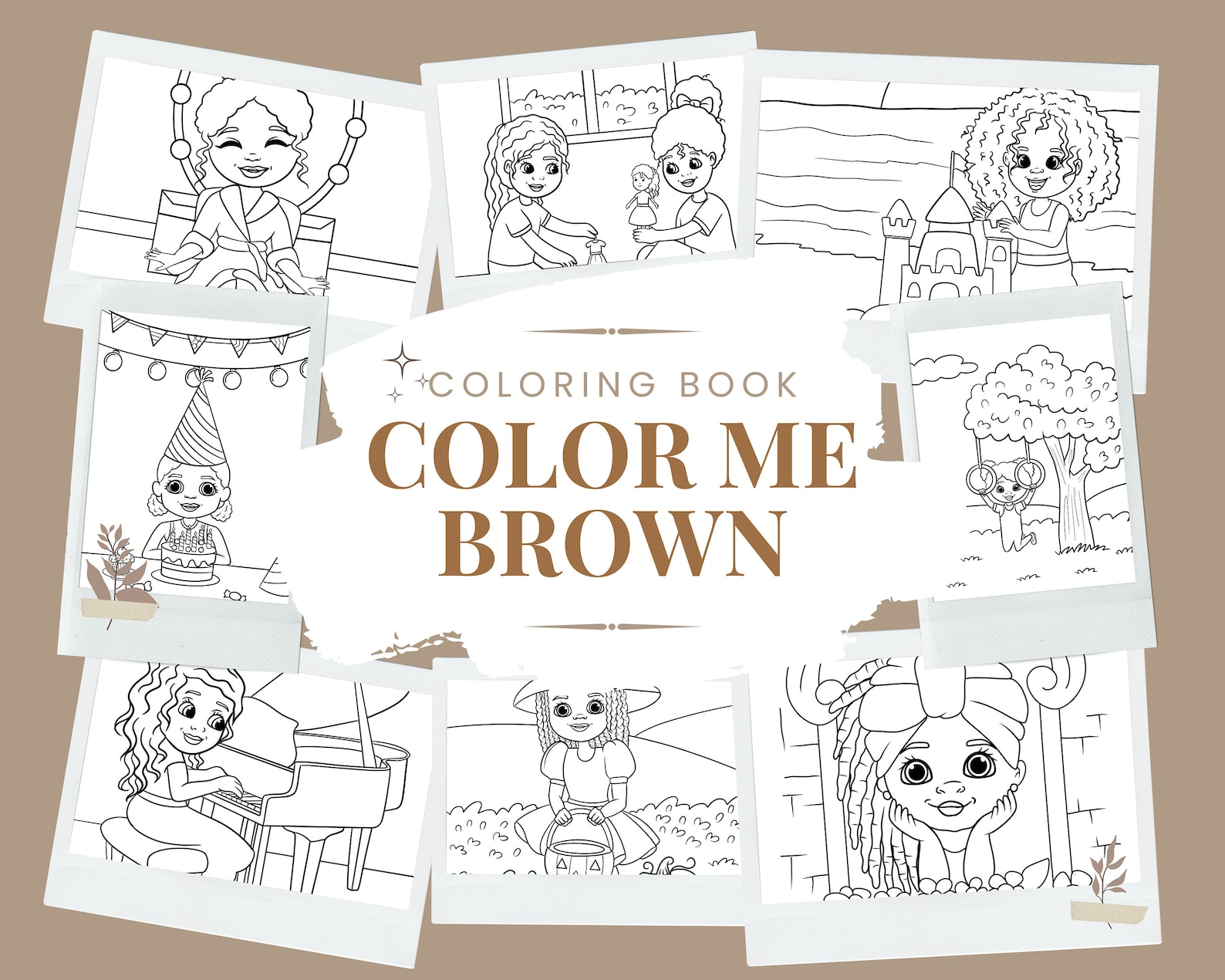 Black Girl Coloring Book and Activity Book, 50 Pages, African American ...