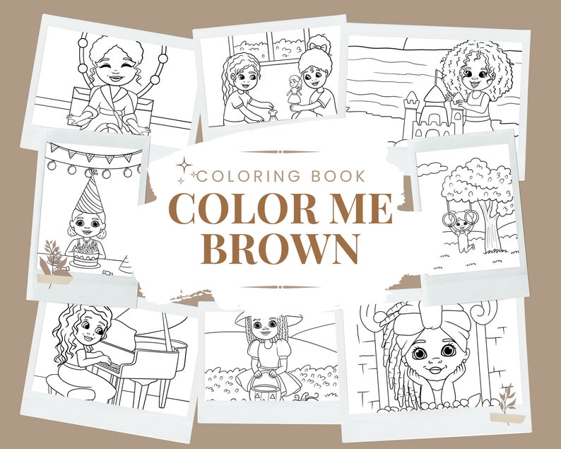 Black Girl Coloring Book and Activity Book, 50 Pages, African American ...