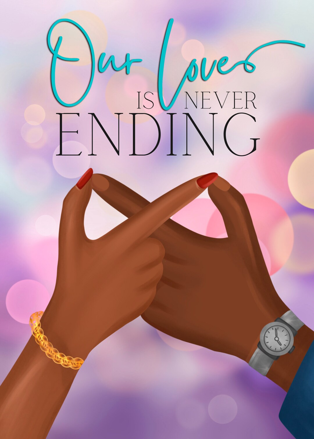 Black Couple Valentine’s Day Card, Infinity Love, Black Love ...