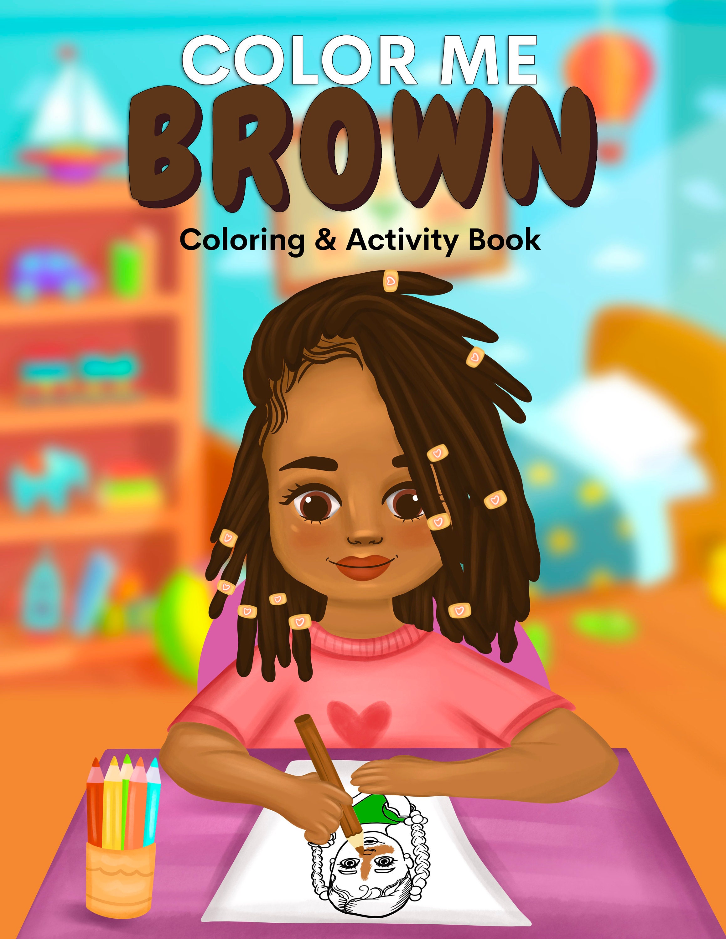 Black Girl Coloring Book and Activity Book, 50 Pages, African American ...