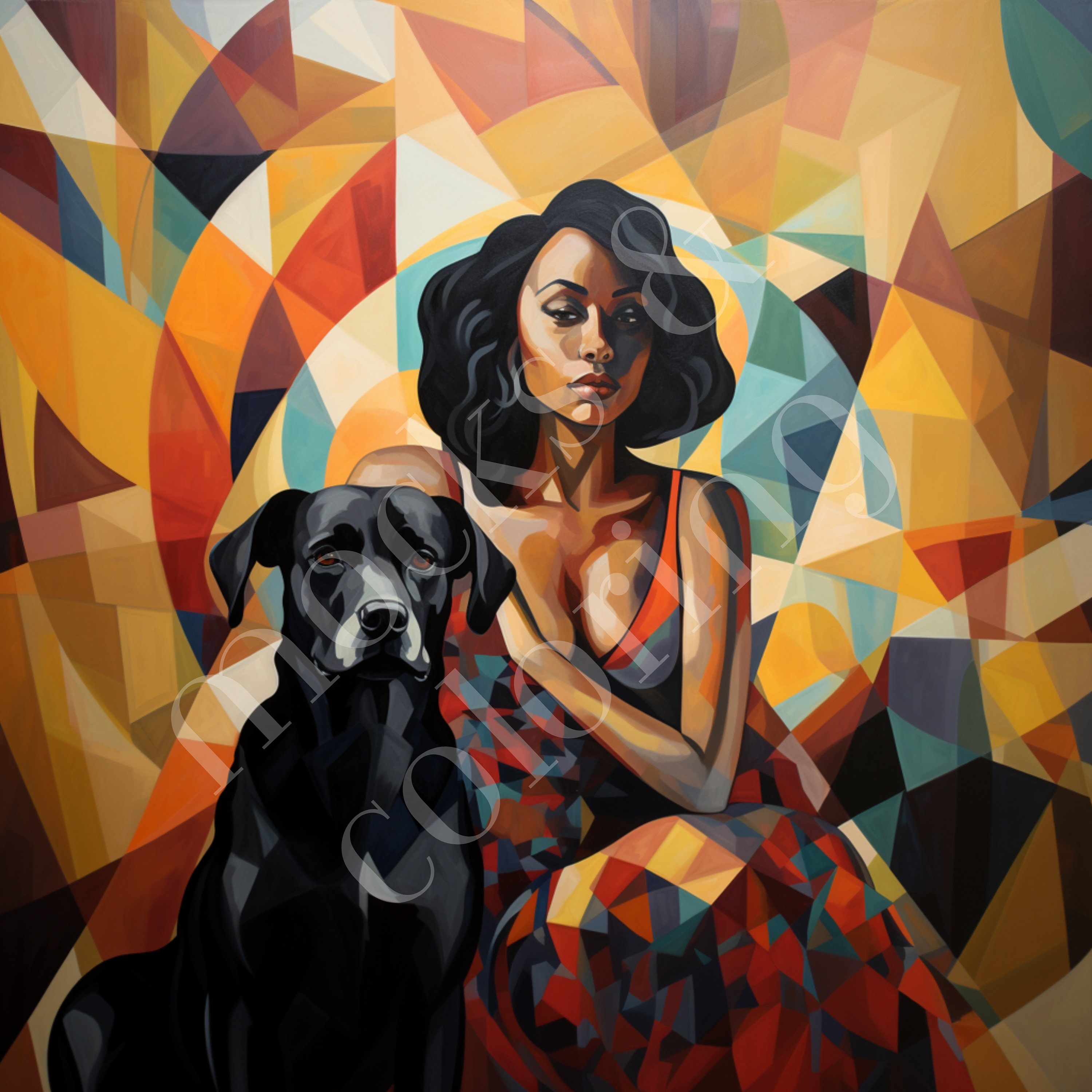 Black Woman Abstract Art African American Digital Art - Etsy