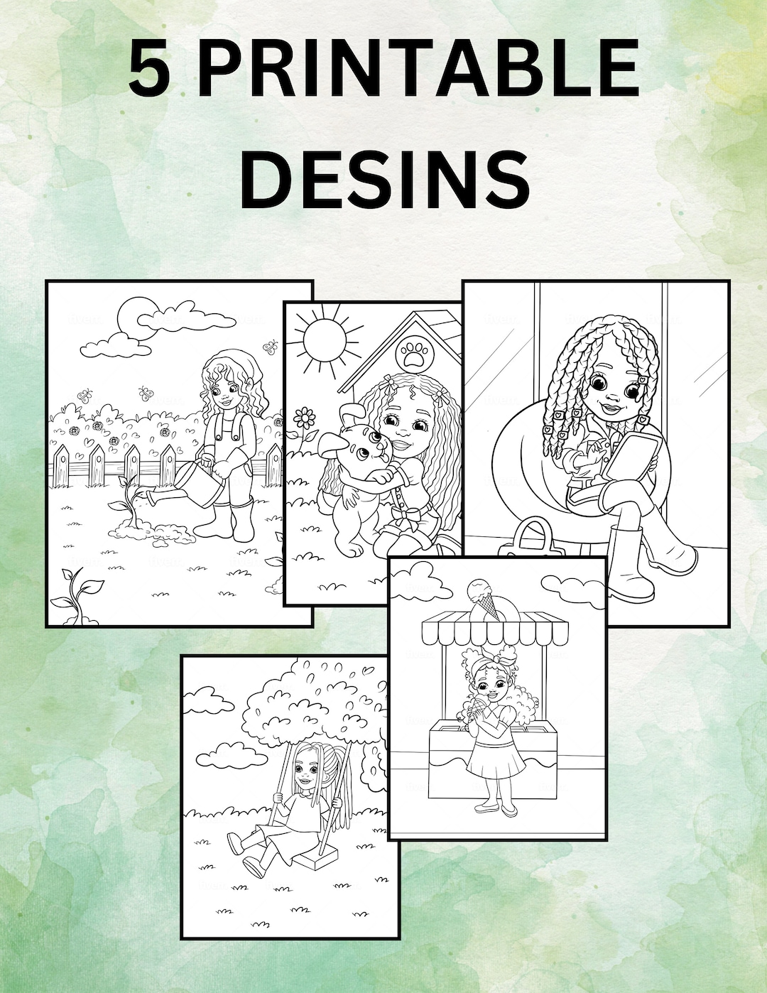 Printable Black Girl Coloring Book Sheets (5), Black Girls Activities ...