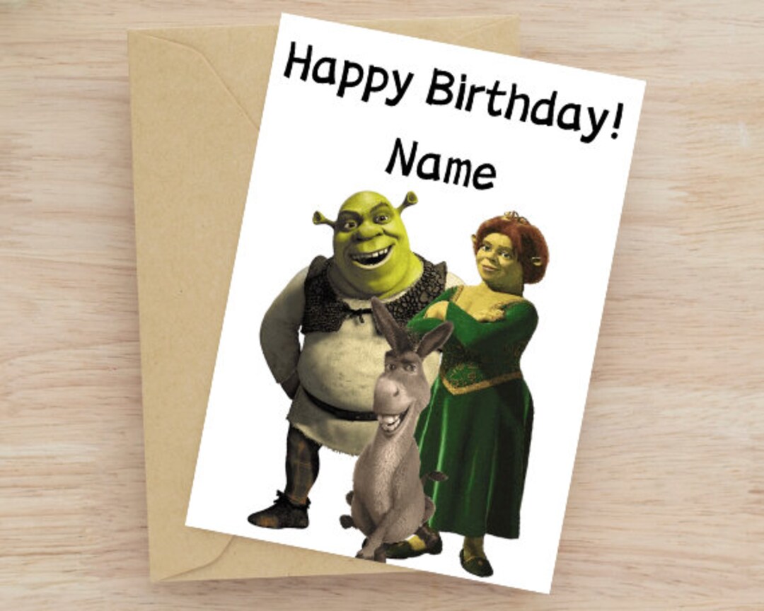 Printable Shrek Birthday Card Personalised - Etsy