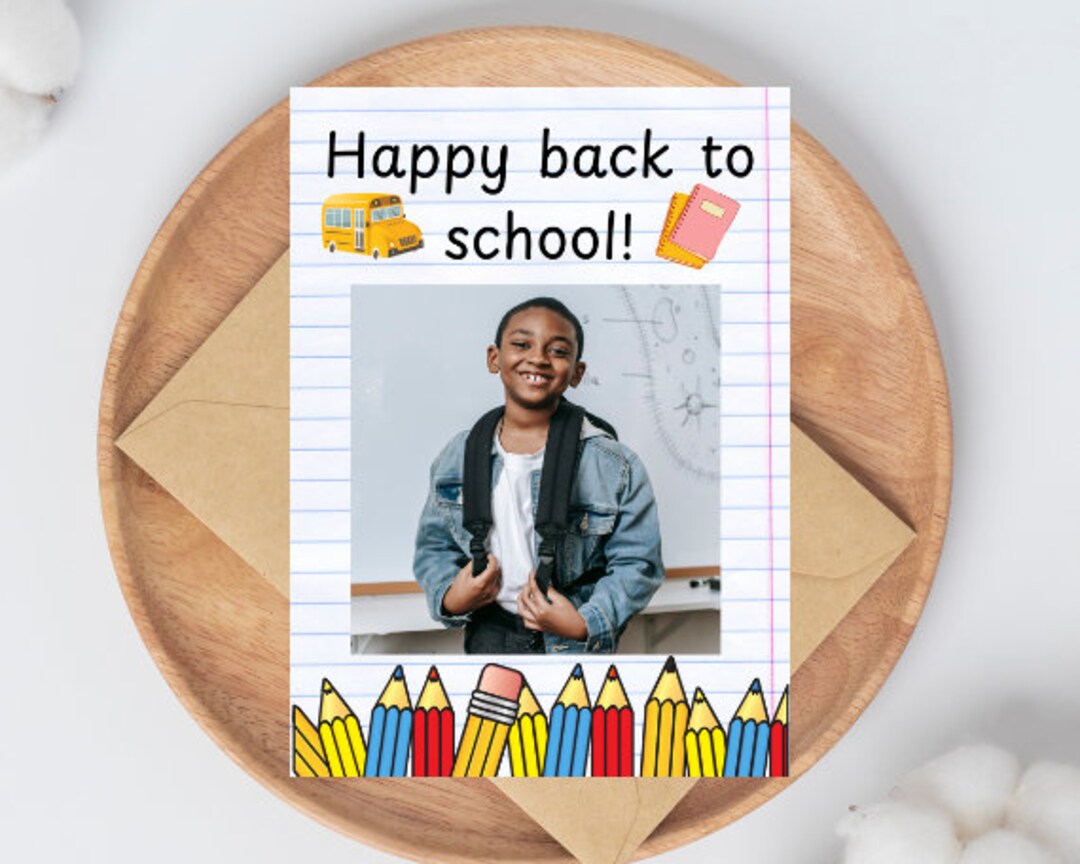 Custom Back to School Photo Card Template Instant Download - Etsy