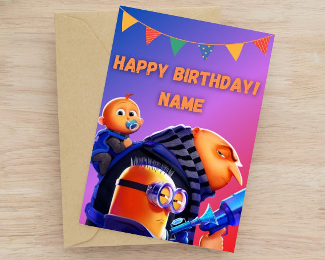 Printable Minions Birthday Card Canva Template - Etsy UK