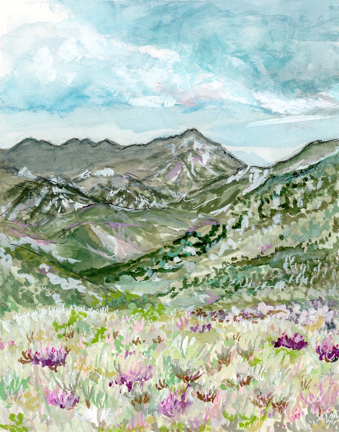 Purple Mountains Majesty, Landscape Art, Mountain Art, Landscape Art ...