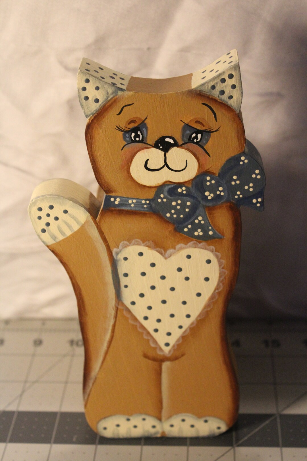 Wooden Cat Holder for Desktop or Kitchen Vintage - Etsy