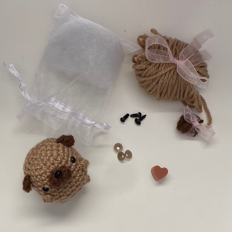 Pillo Pug Amigurumi Kit Cute Keychain Scented Crochet Pug - Etsy