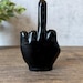 Black Obsidian Middle Finger Carving | Protection Crystal | Bold ...