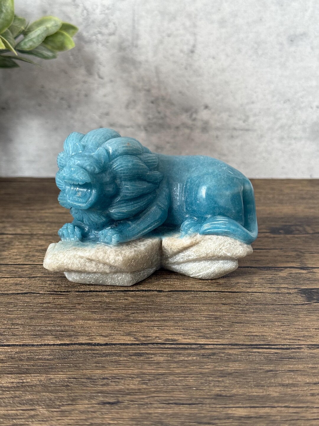 Trolleite Lion Carving – Spiritual Protection, Calming Crystal for ...