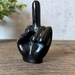 Black Obsidian Middle Finger | Polished Crystal Carving, Statement ...