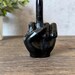 Black Obsidian Middle Finger | Polished Crystal Carving, Statement ...