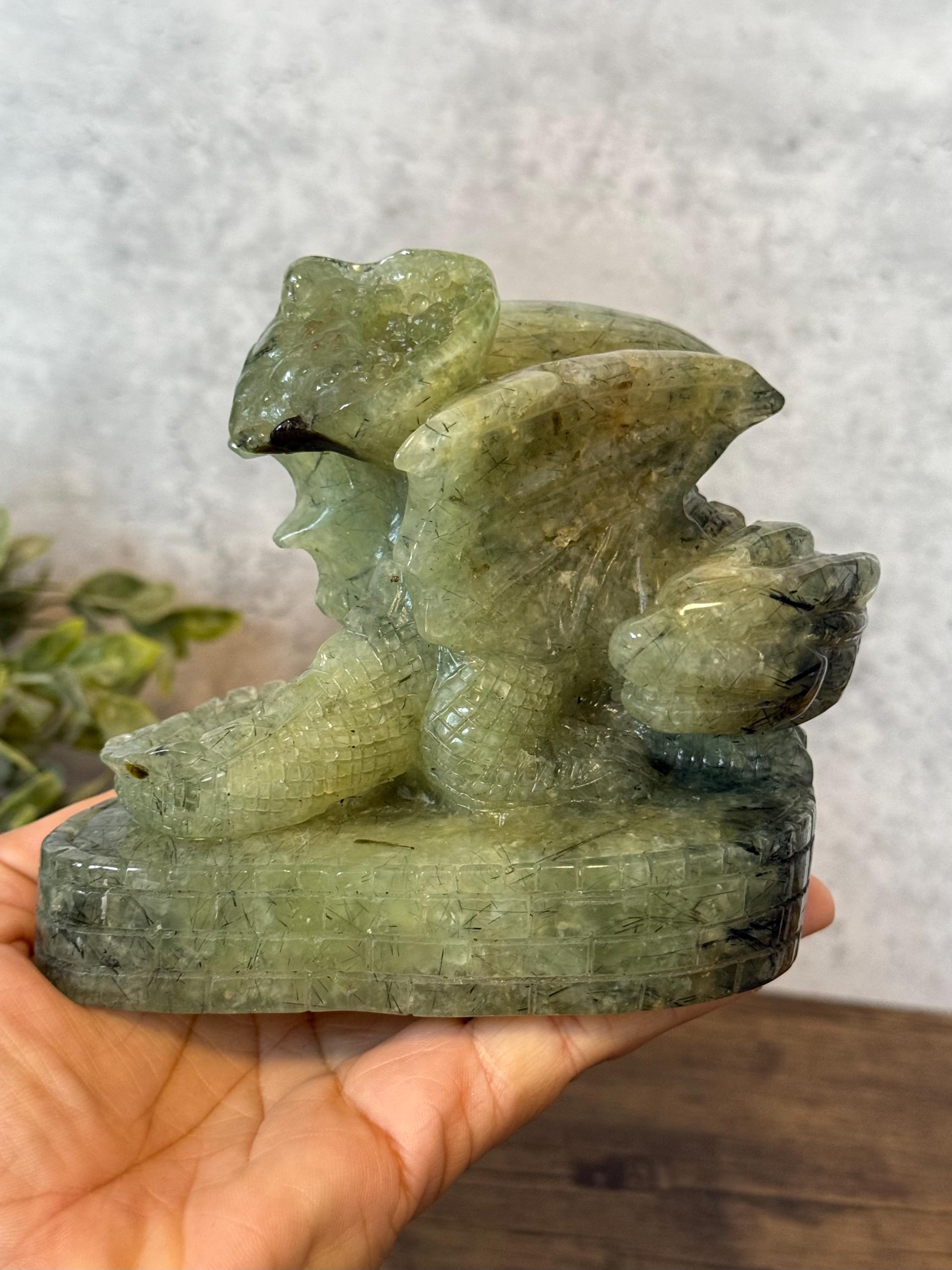 Prehnite Dragon | Heart Chakra Healing | Spiritual Protection | Crystal ...