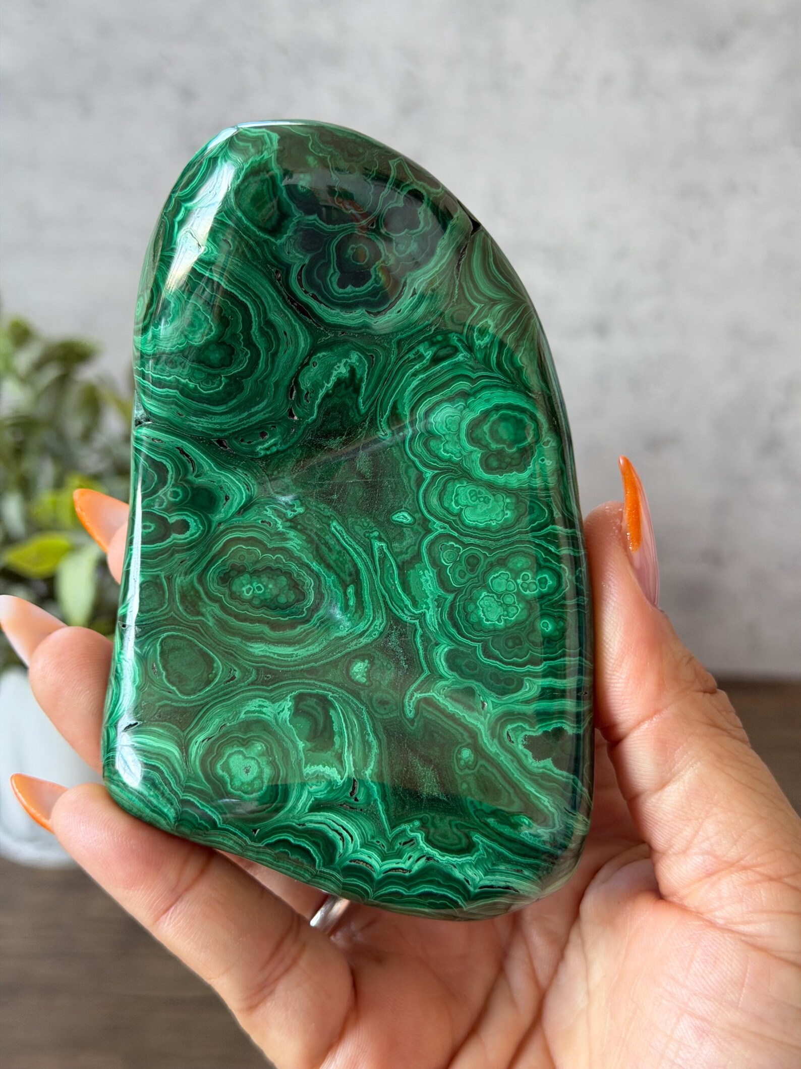 Malachite Freeform With Stand | Natural Malachite Statement Crystal ...