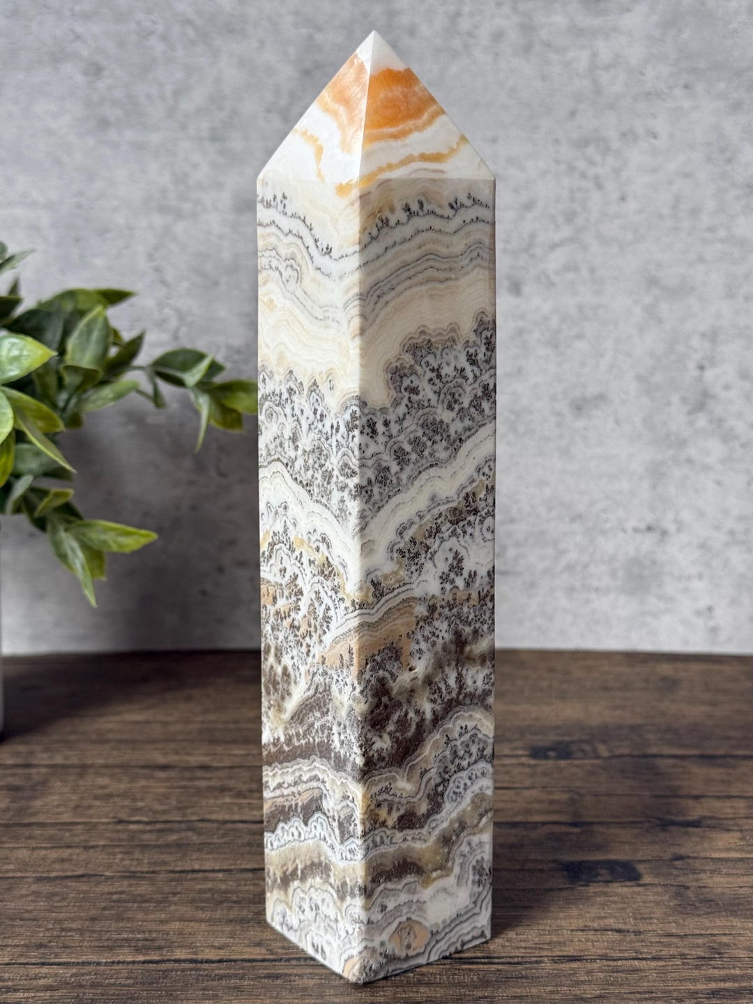 Dendritic Orange Calcite Tower Spiritual Growth & Balance Unique Home ...