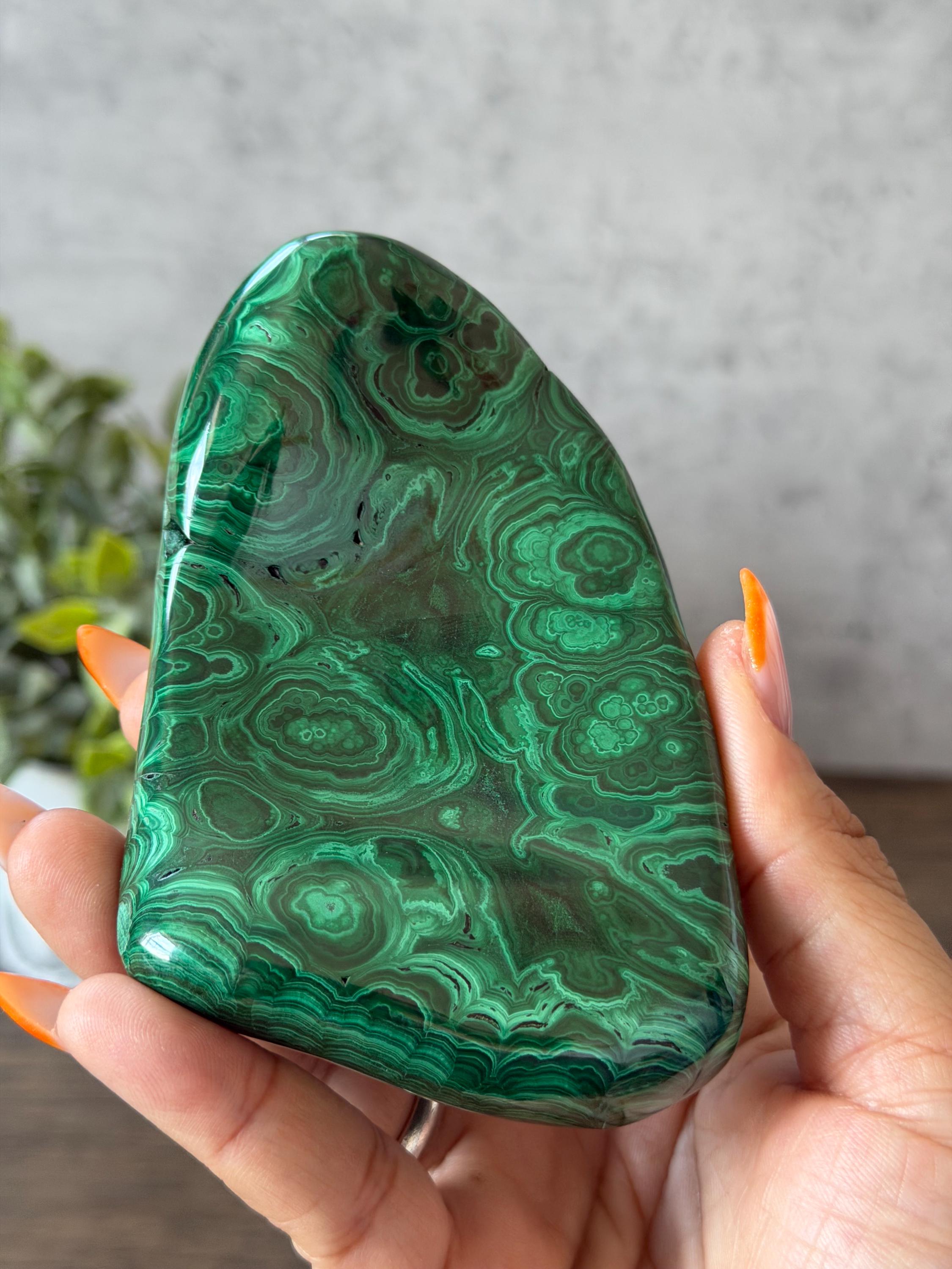 Malachite Freeform With Stand | Natural Malachite Statement Crystal ...