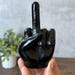 Black Obsidian Middle Finger Carving | Protection Crystal | Bold ...