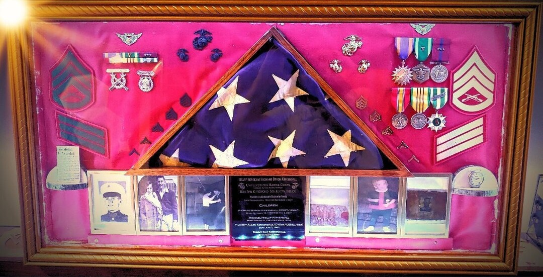 Military Veteran Shadow Box & Flag Display - Etsy