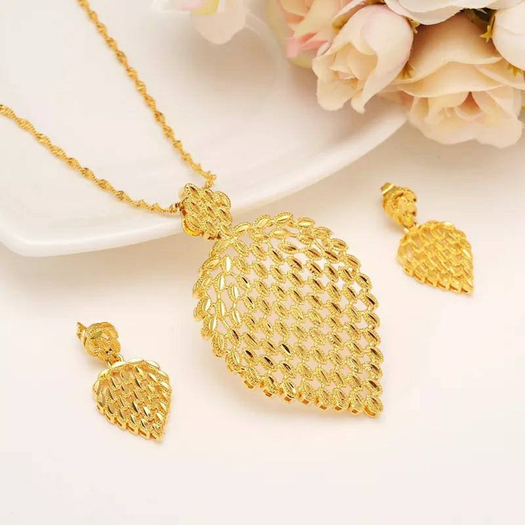 Gold Jewelry Set 24K Dubai Gold Plated Jewelry Set Gold - Etsy Canada