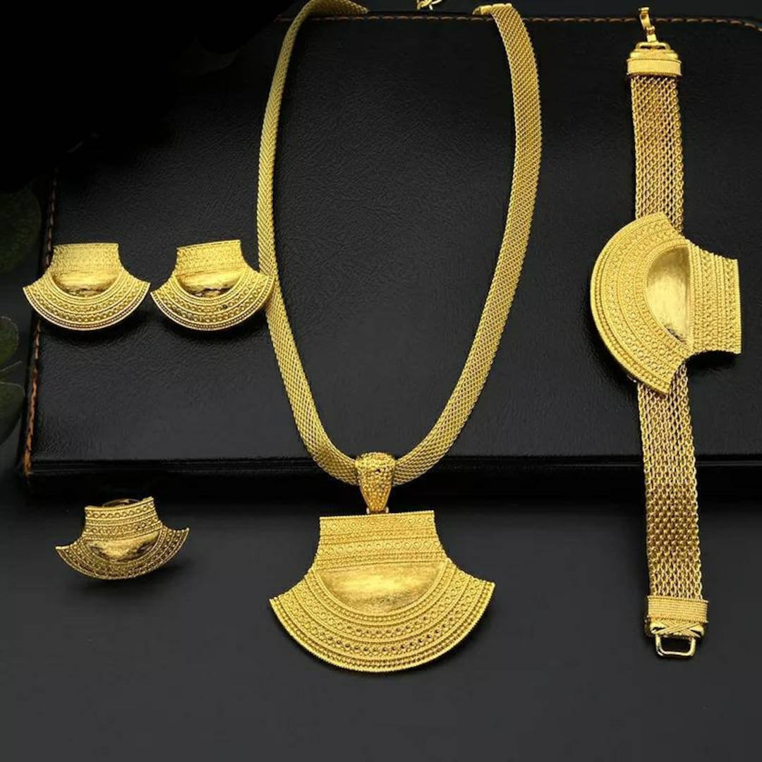 African Jewelry Set Gold Jewelry Set for Women Wedding Gold - Etsy