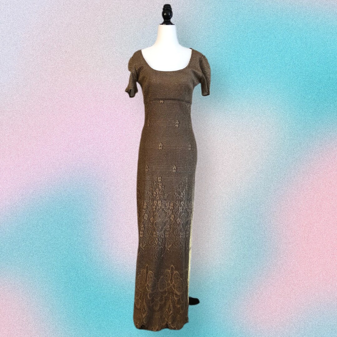Metallic Chainmail Look Empire Waist Dress - Etsy