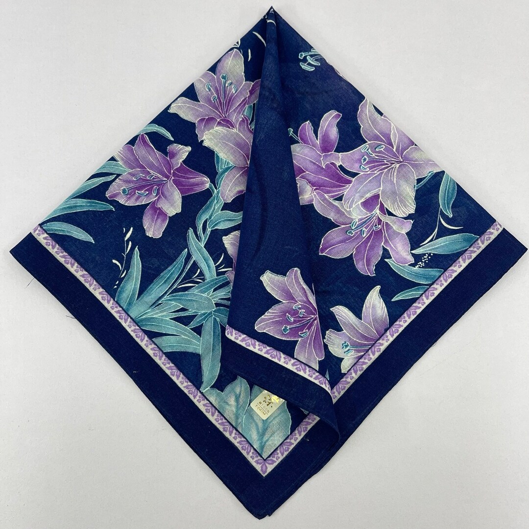 Vintage Japanese Floral Handkerchief, Japan Traditional Culture ...