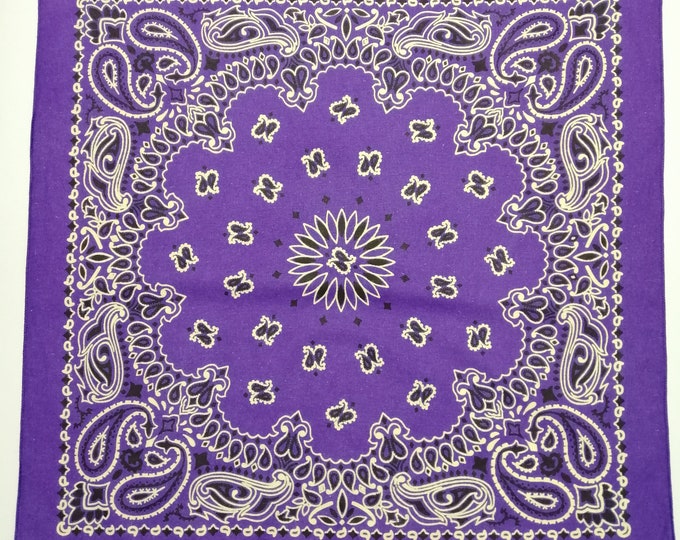 Made in the USA Paisley Bandanas Silver 3 Pack 100% Cotton 22 X 22 - Etsy