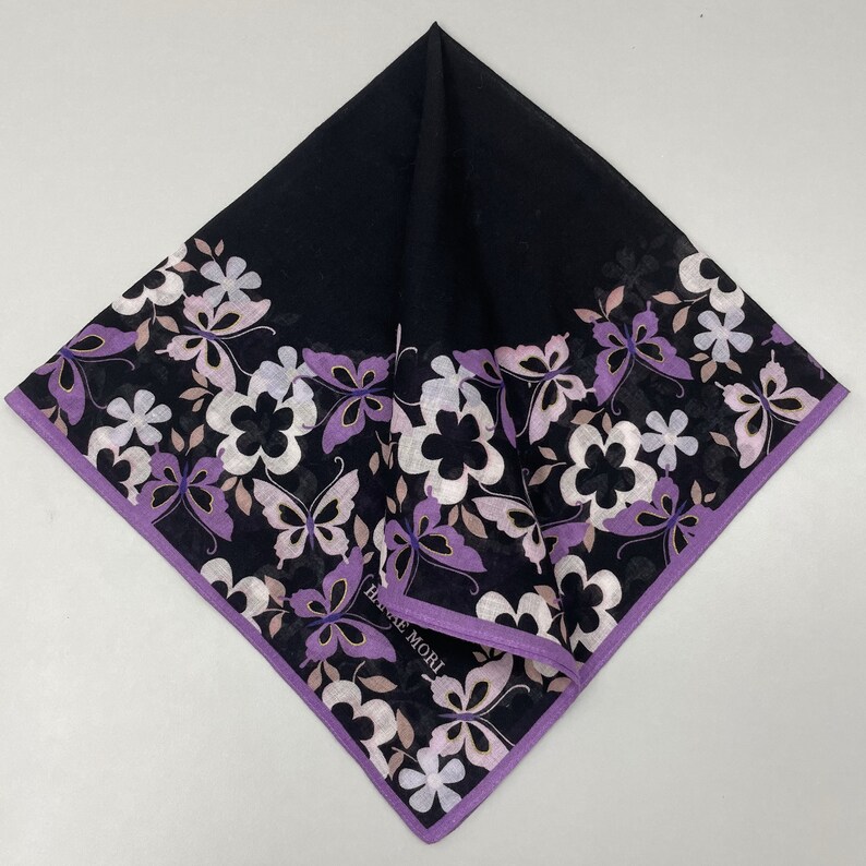 Vintage Hanae Mori Floral Handkerchief: Designer Bandana - Etsy