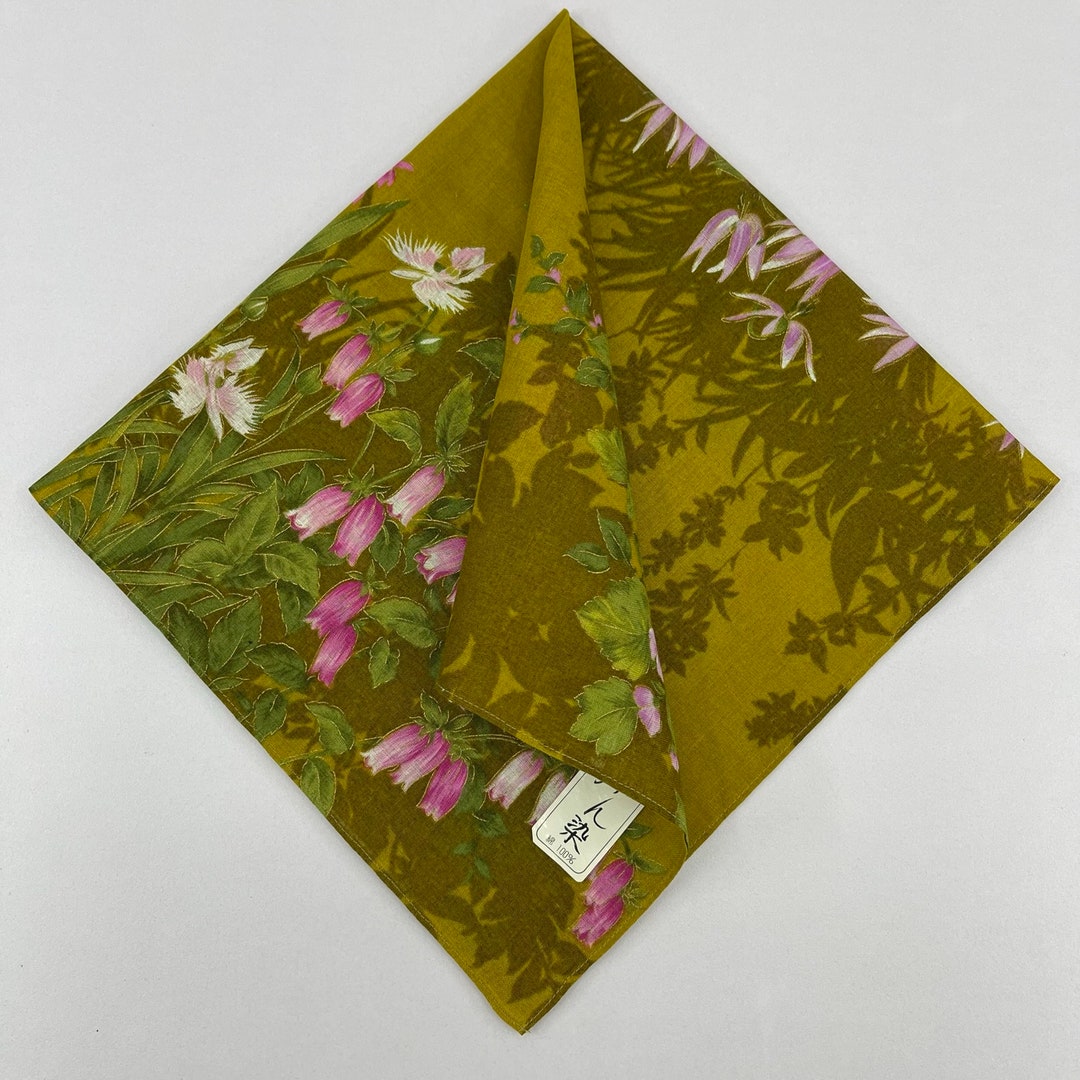 Vintage Japanese Floral Handkerchief, Japanese Art, Japanese Brand ...