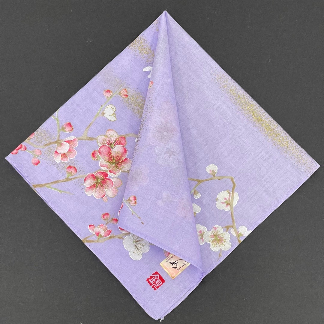 Vintage Japanese Floral Handkerchief, Japan Traditional Culture ...