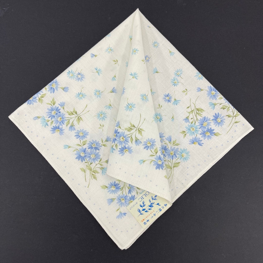 Vintage Japanese Floral Handkerchief, Japanese Art, Japanese Brand ...