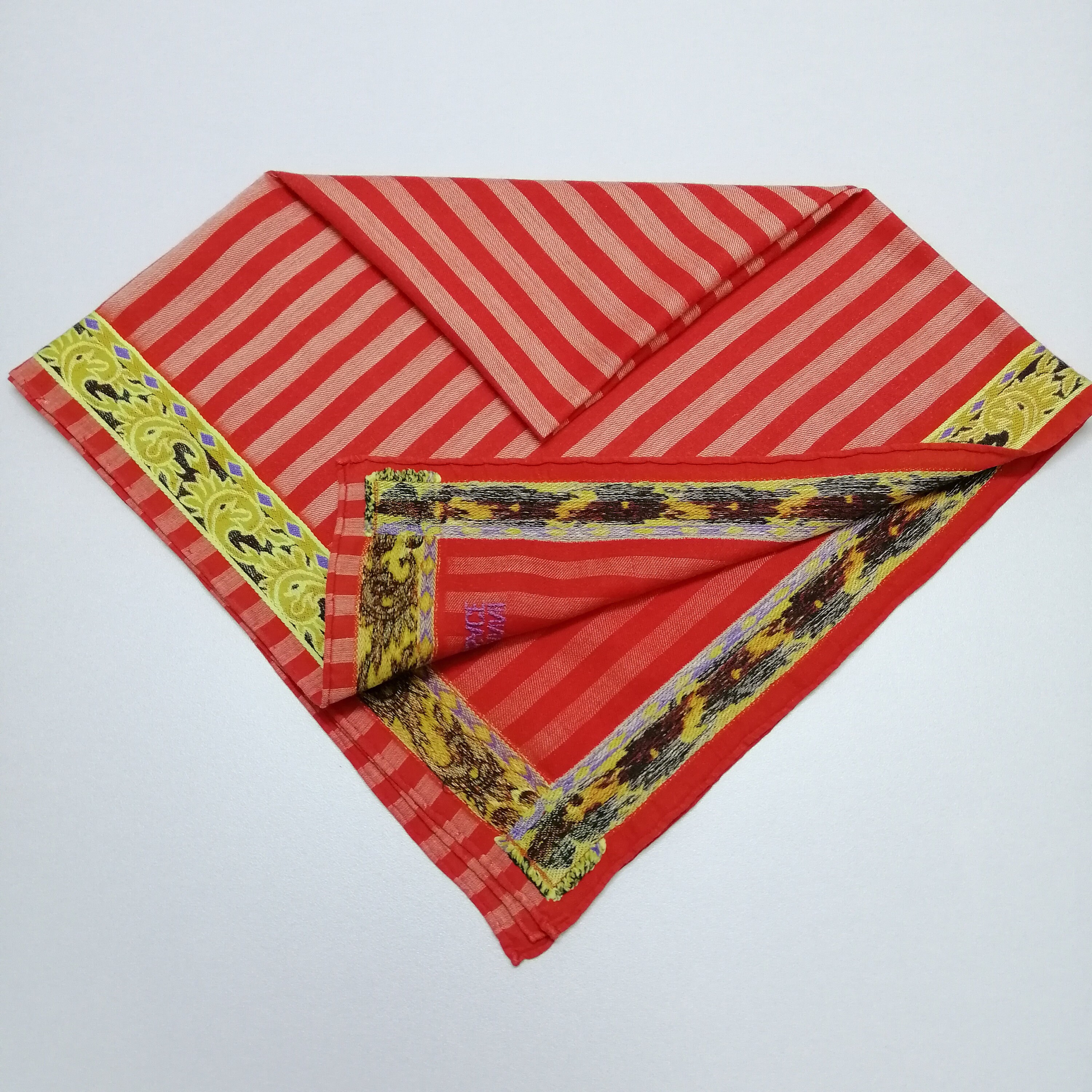 Vintage Gianni Versace Handkerchief: Striped Bandana Neck Scarf - Etsy
