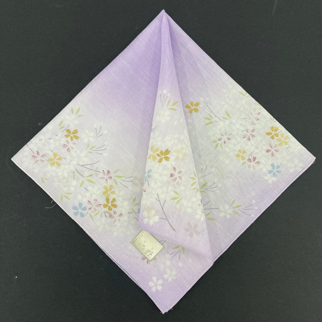 Vintage Japanese Floral Handkerchief, Japanese Art, Japanese Brand ...