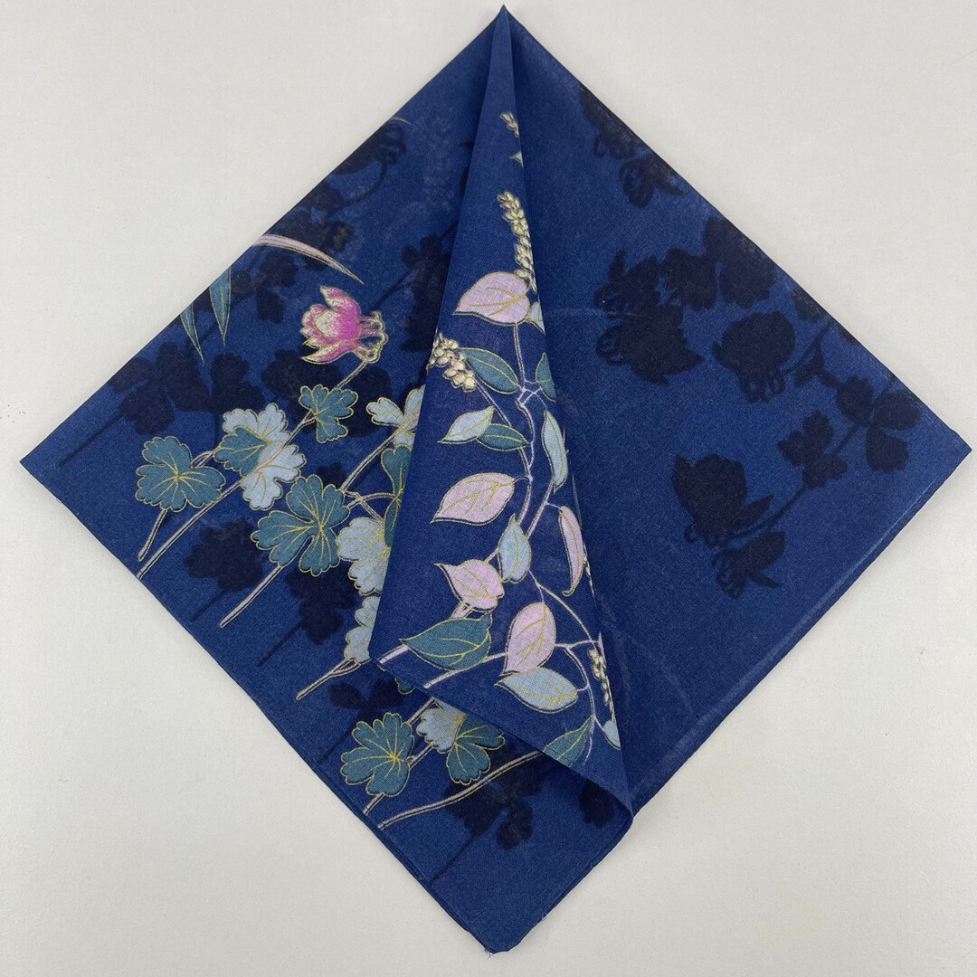 Vintage Japanese Floral Handkerchief, Japan Traditional Culture ...