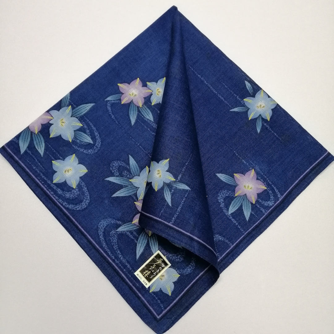 Vintage Japanese Floral Handkerchief, Japanese Art, Japanese Brand ...